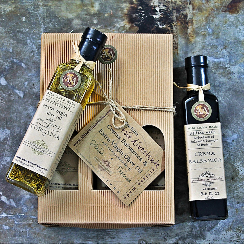 Olive Oil & Balsamic Sampler Kitchen Gift Box - Etsy