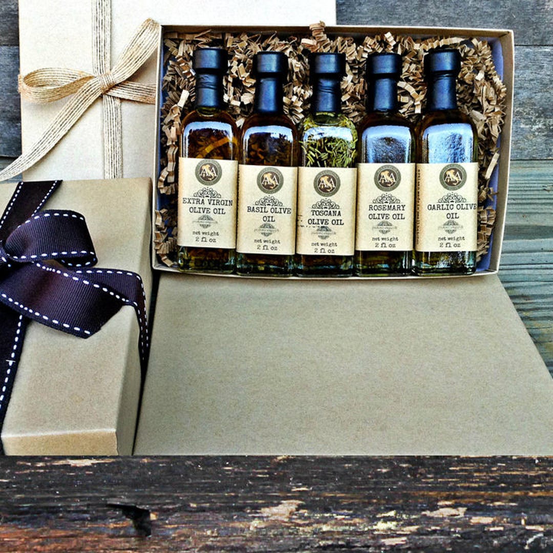 Olive Oil Sampler Gift Box - Holiday Gourmet Gift Box - Gourmet Sampler ...