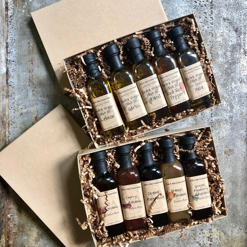 Olive Oil and Balsamic Vinegar Sampler Gift Box Holiday Gourmet Gift ...