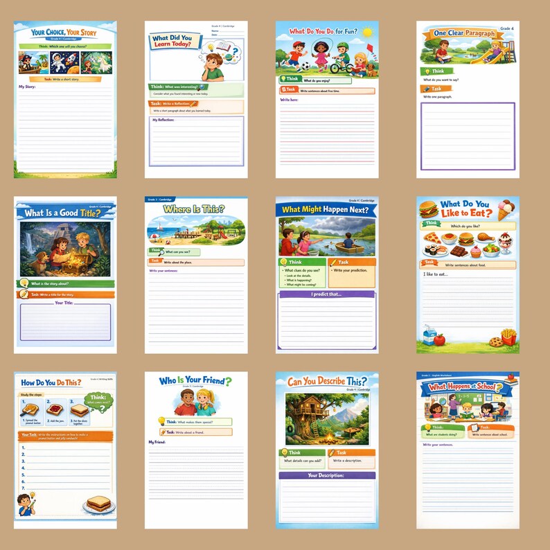 Grades 3-4 Creative Writing Worksheets, Cambridge English, Homeschool ...