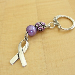 Purple Awareness Keychain - ADD, ADHD, Alzheimers, Crohns, Epilepsy ...