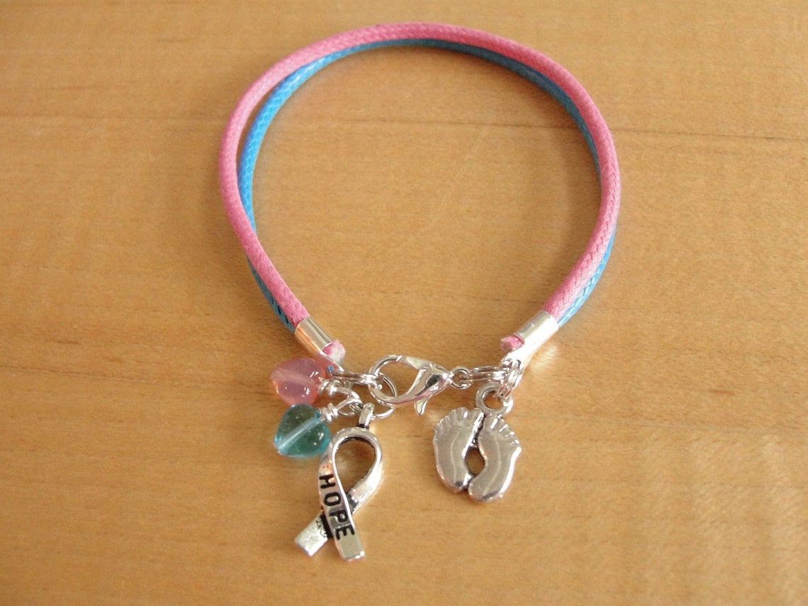 Pink and Blue Awareness Bracelet (cotton) - SIDS, Birth Defects, CDH ...