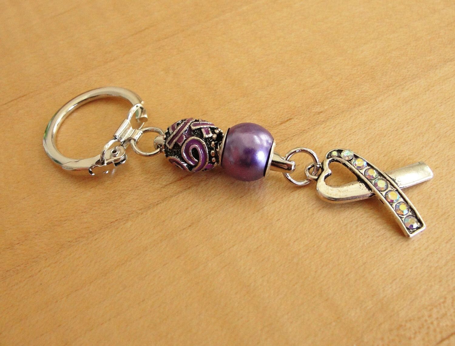 Purple Awareness Keychain ADD ADHD Alzheimers Crohns - Etsy