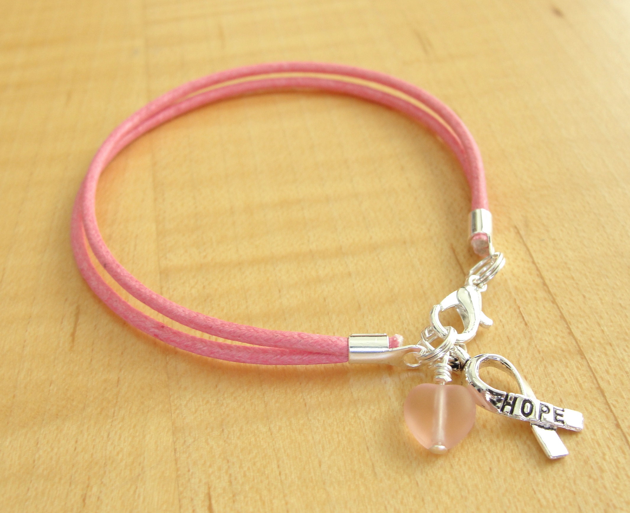 Pink Awareness Bracelet - Cotton - Breast Cancer Awareness - Etsy Canada