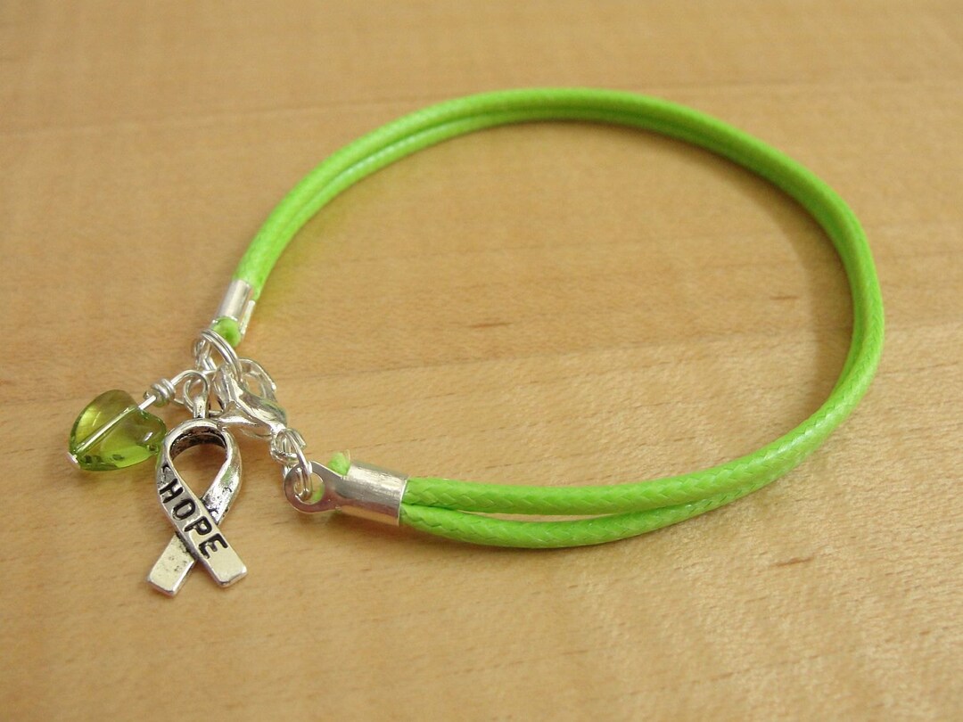 Lime Green Awareness Bracelet (cotton/poly) - Muscular Dystrophy, Lyme ...