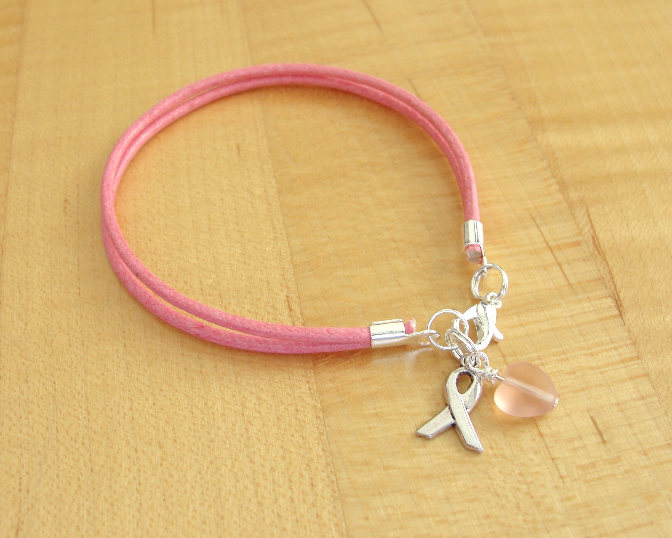 Pink Awareness Bracelet Cotton Breast Cancer Awareness - Etsy Canada