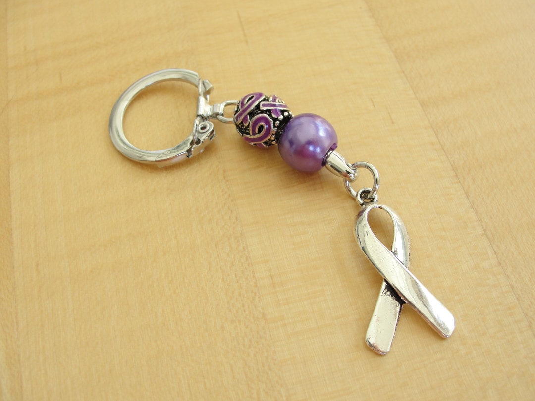 Purple Awareness Keychain - ADD, ADHD, Alzheimers, Crohns, Epilepsy ...