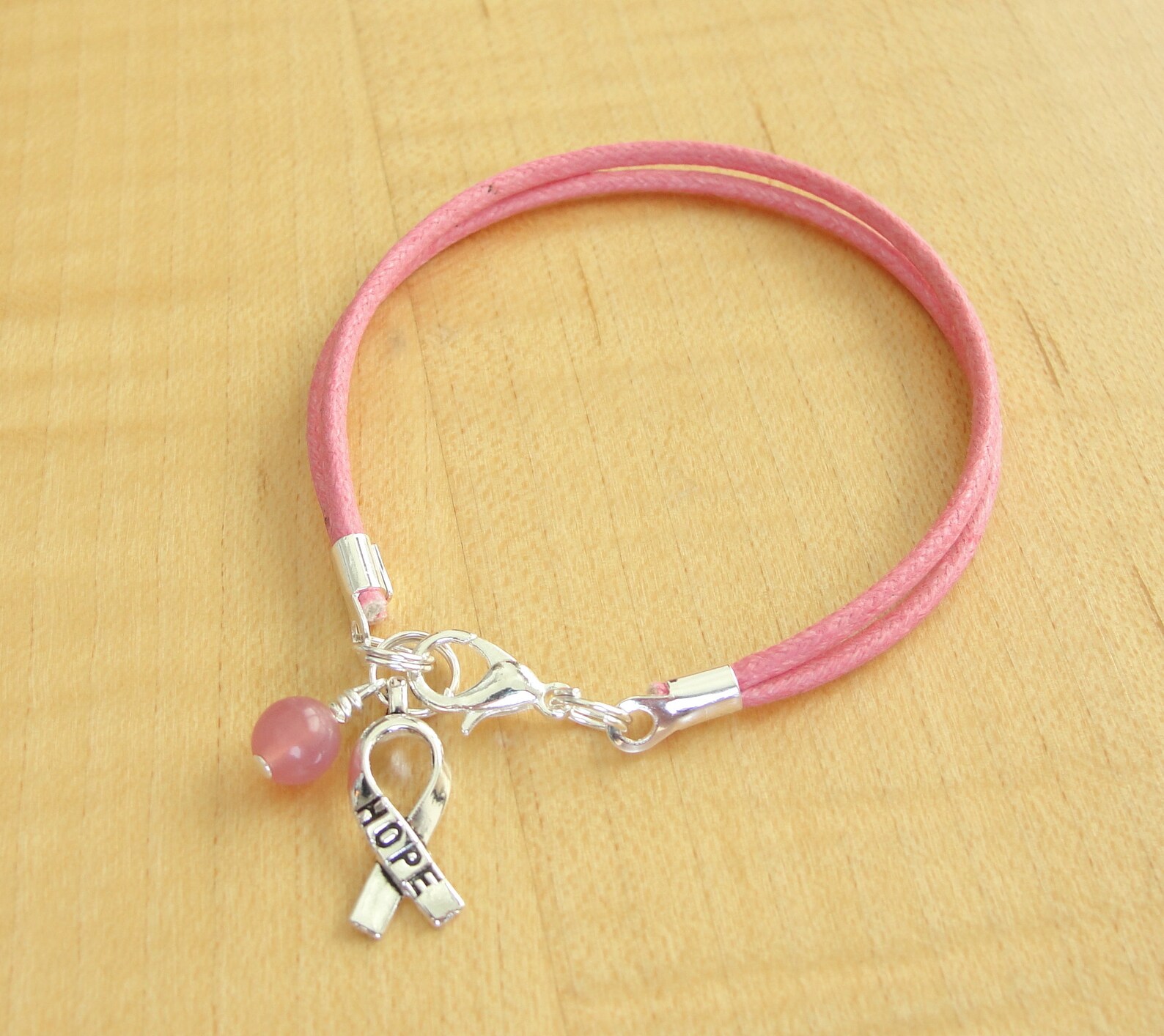 Pink Awareness Bracelet - Cotton - Breast Cancer Awareness - Etsy Canada