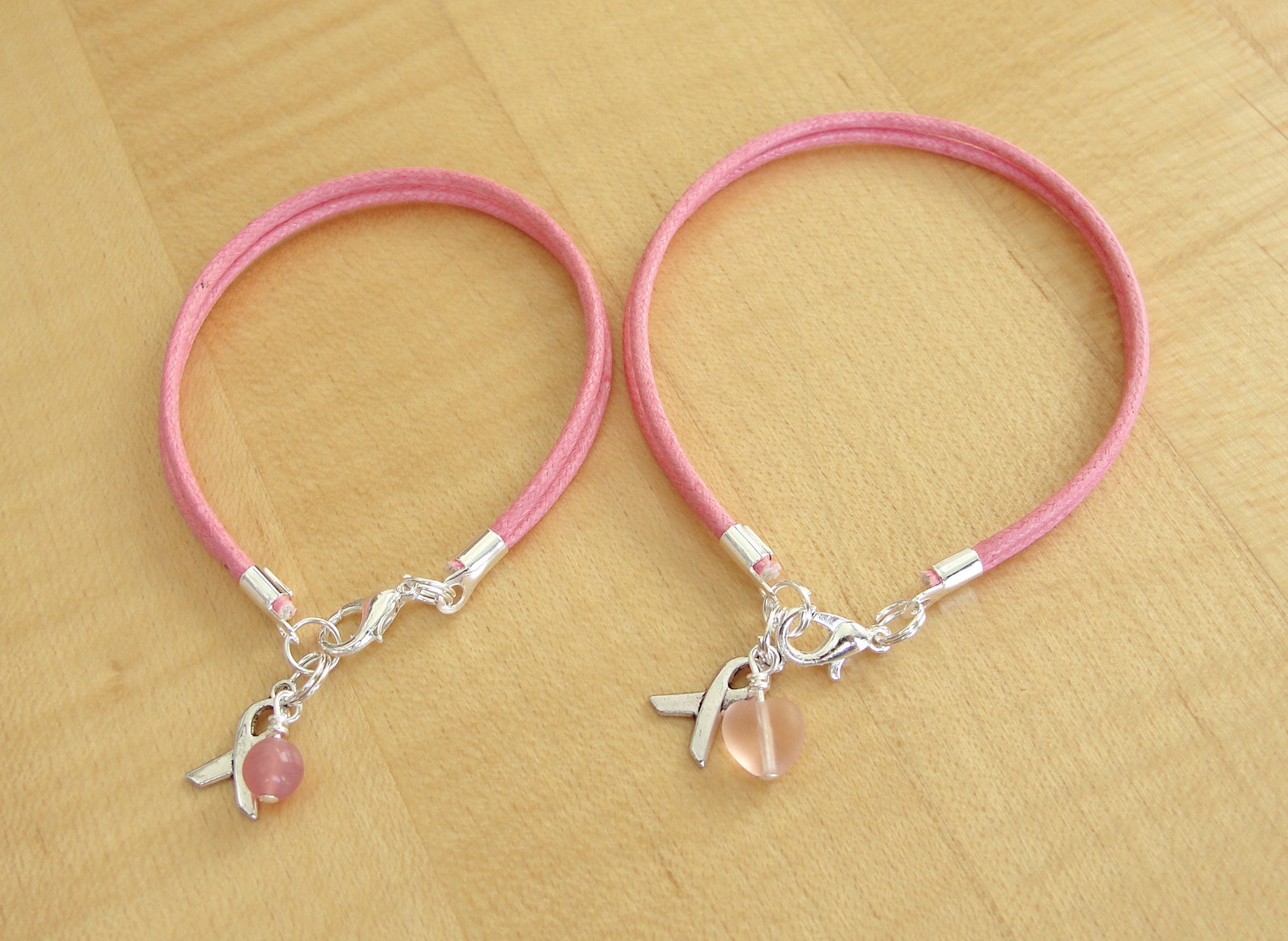 Pink Awareness Bracelet - Cotton - Breast Cancer Awareness - Etsy Canada