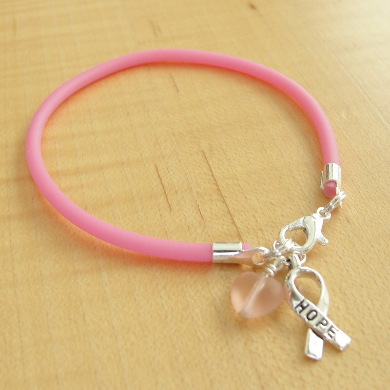 Breast Cancer Awareness Rubber Bracelet - Etsy