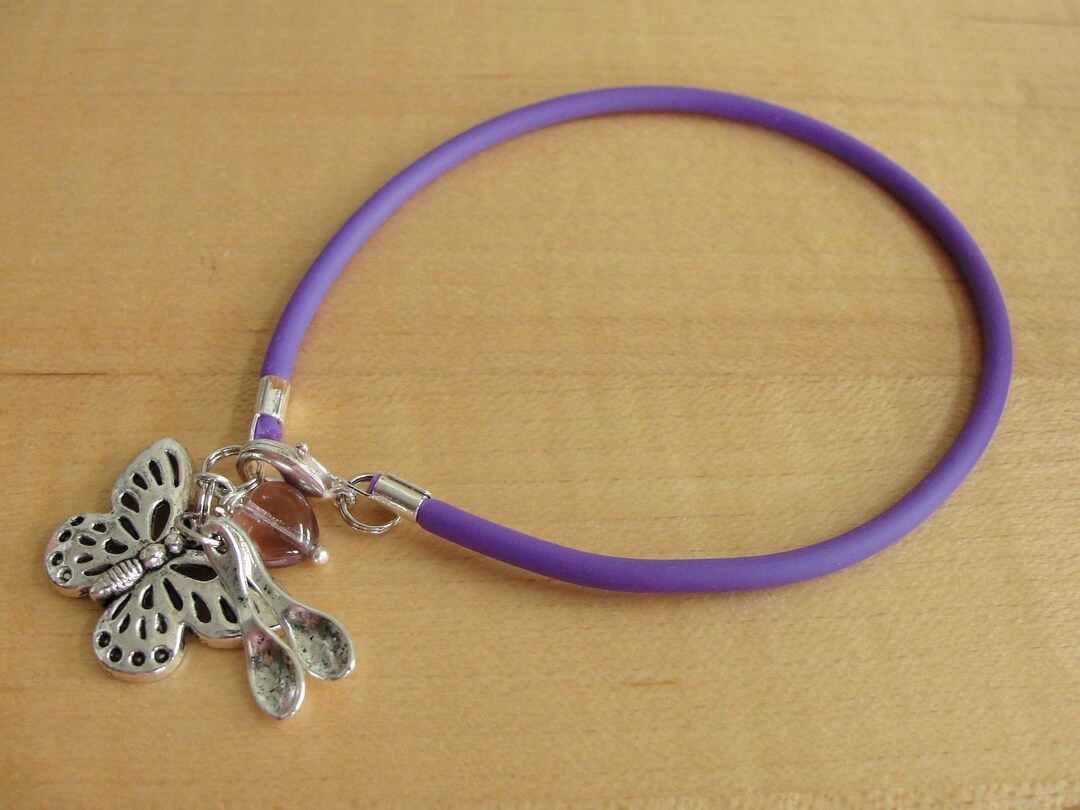Lupus Purple Awareness Bracelet (rubber) - With Spoons - Etsy