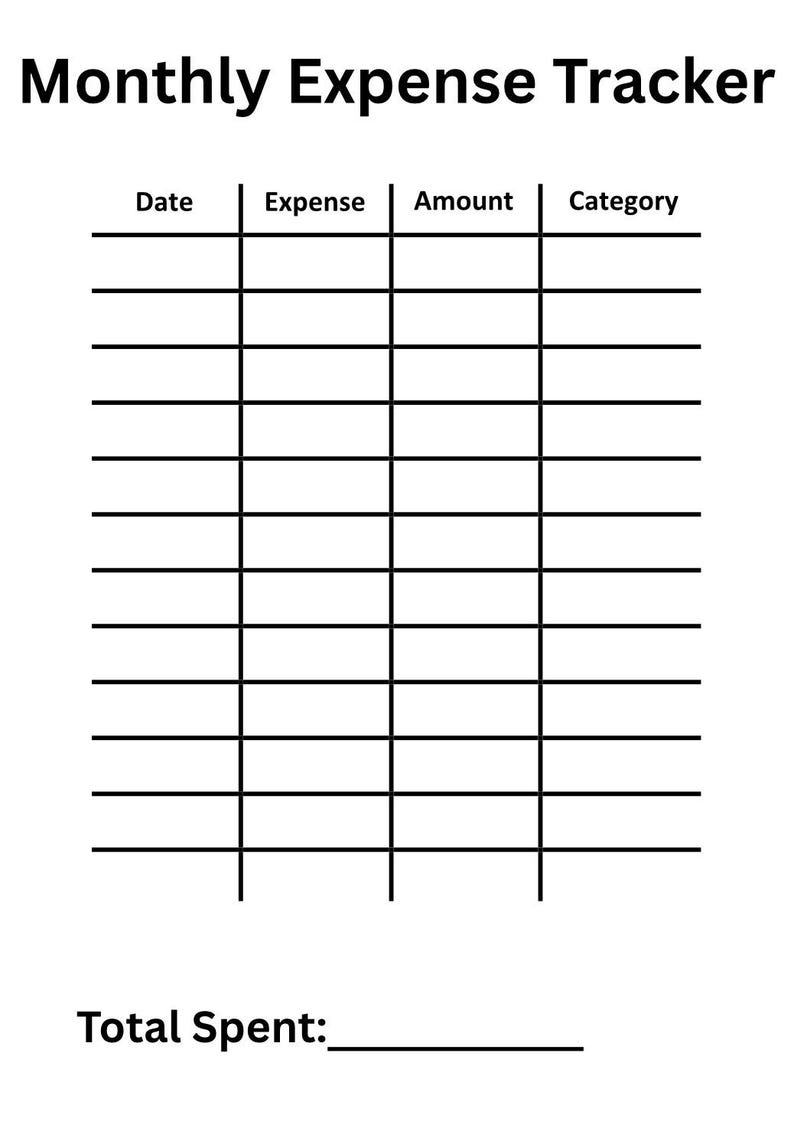 Monthly Expense Tracker Printable | Spending Tracker | Budget Planner ...