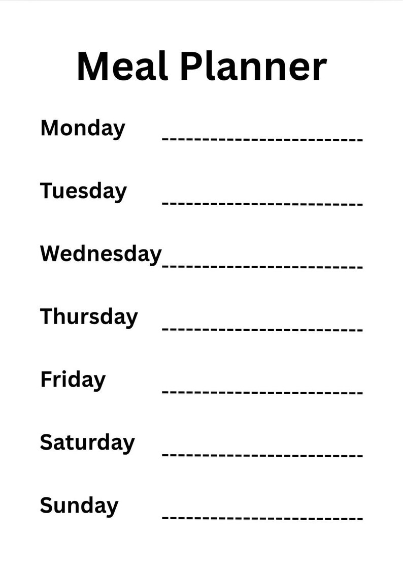 Weekly Meal Planner Printable | A4 Meal Planning Sheet (PDF Download ...