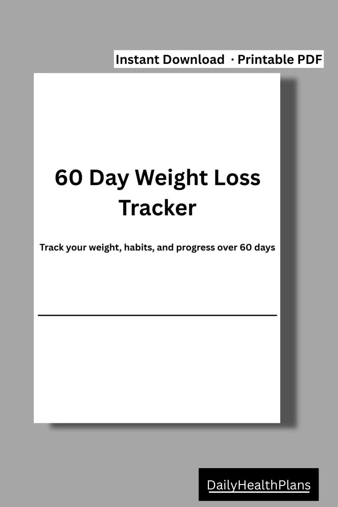 60 Day Weight Loss Tracker Printable | Fitness Progress Planner | Habit ...