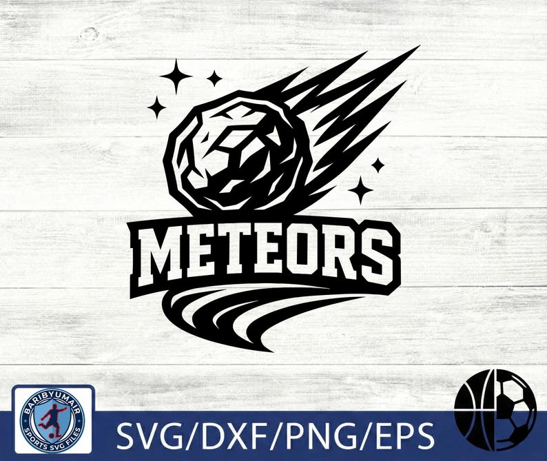 Meteors Logo SVG | Shooting Meteor Emblem PNG | Sports Team Mascot Cut ...