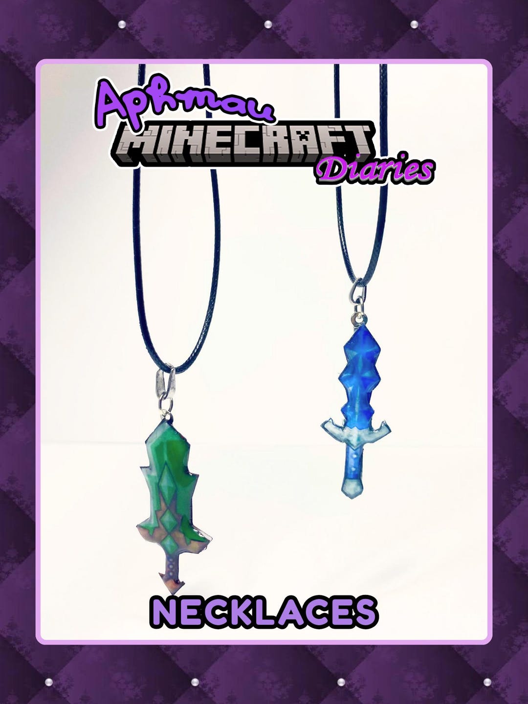 Garroth & Laurance Minecraft Diaries Handmade Sword Necklaces - Etsy