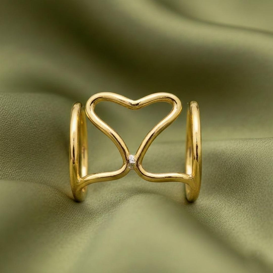 Gold Heart Splint Ring – Adjustable Brass Arthritis Support Jewelry - Etsy