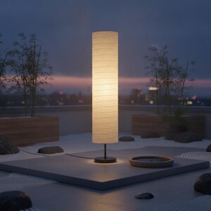 Japanese Floor Lamp - Japandi Rice Paper Standing Lamp for Living Room ...