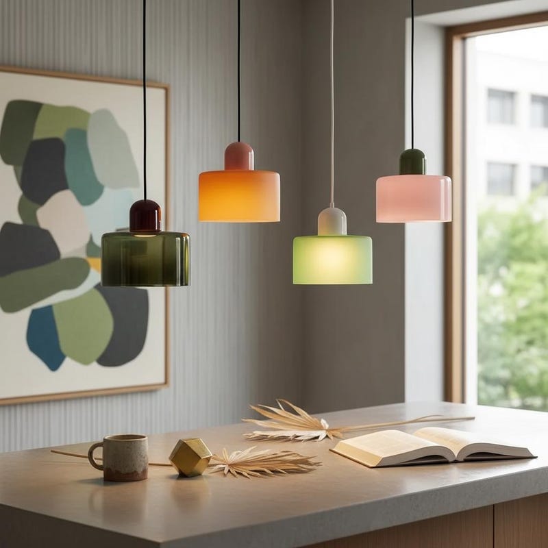 Japandi Glass Pendant Light - Etsy