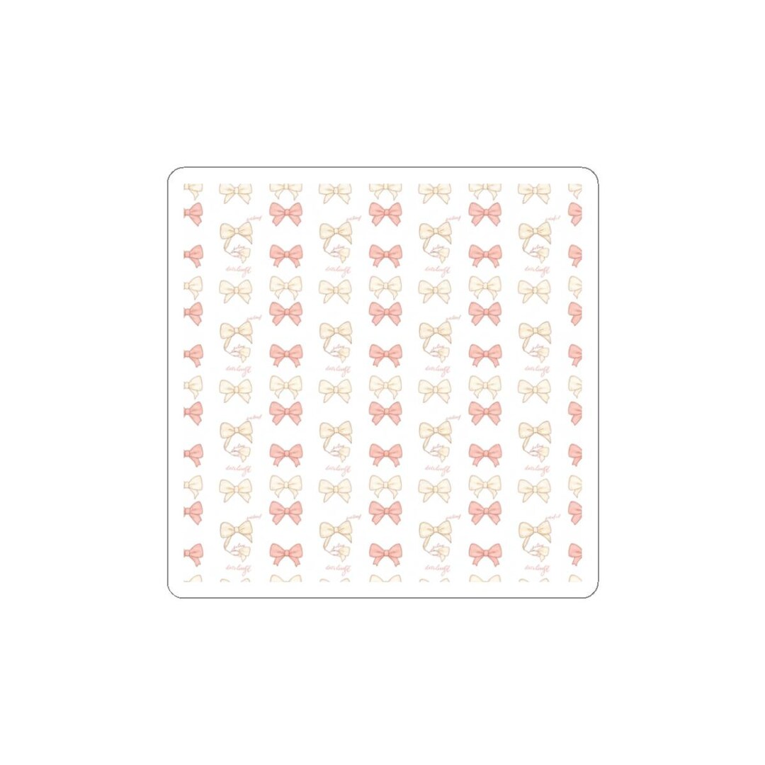 Tiny Bow Scatter Pattern Kiss-cut Stickers | Blush Ivory Micro Bow ...