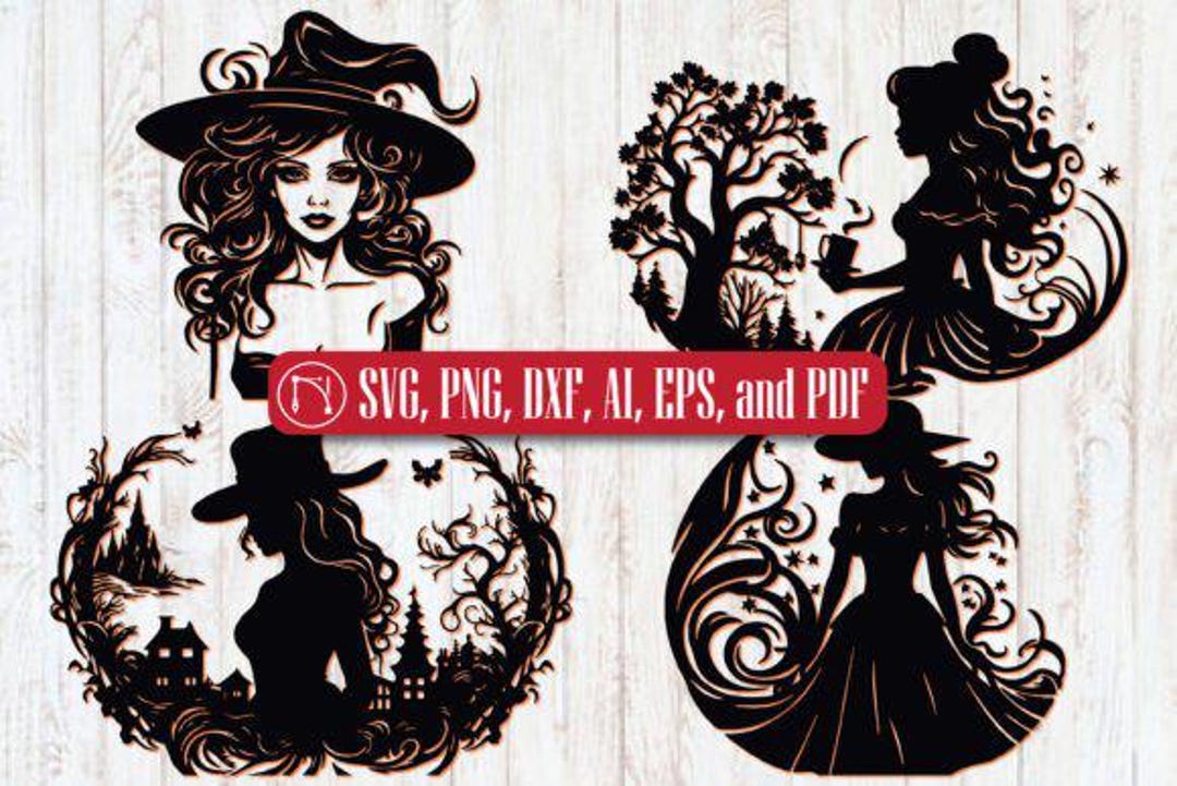 Wicked Witch Paper Cut SVG Bundle | Halloween Shadow Box File | 3D ...
