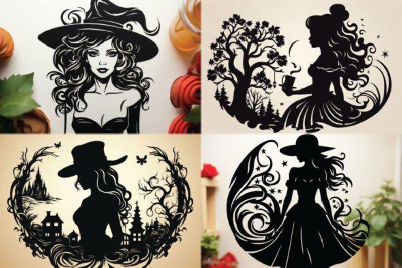 Wicked Witch Paper Cut SVG Bundle | Halloween Shadow Box File | 3D ...