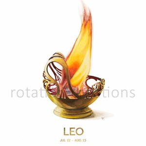 Leo Zodiac Sign, Astrology Art Print From Original Watercolor Painting ...