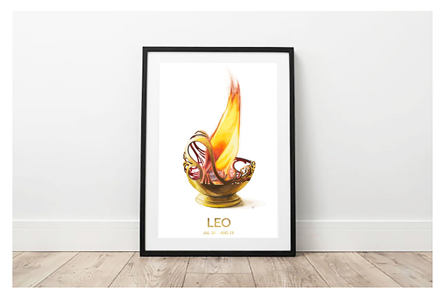 Leo Zodiac Sign, Astrology Art Print From Original Watercolor Painting ...