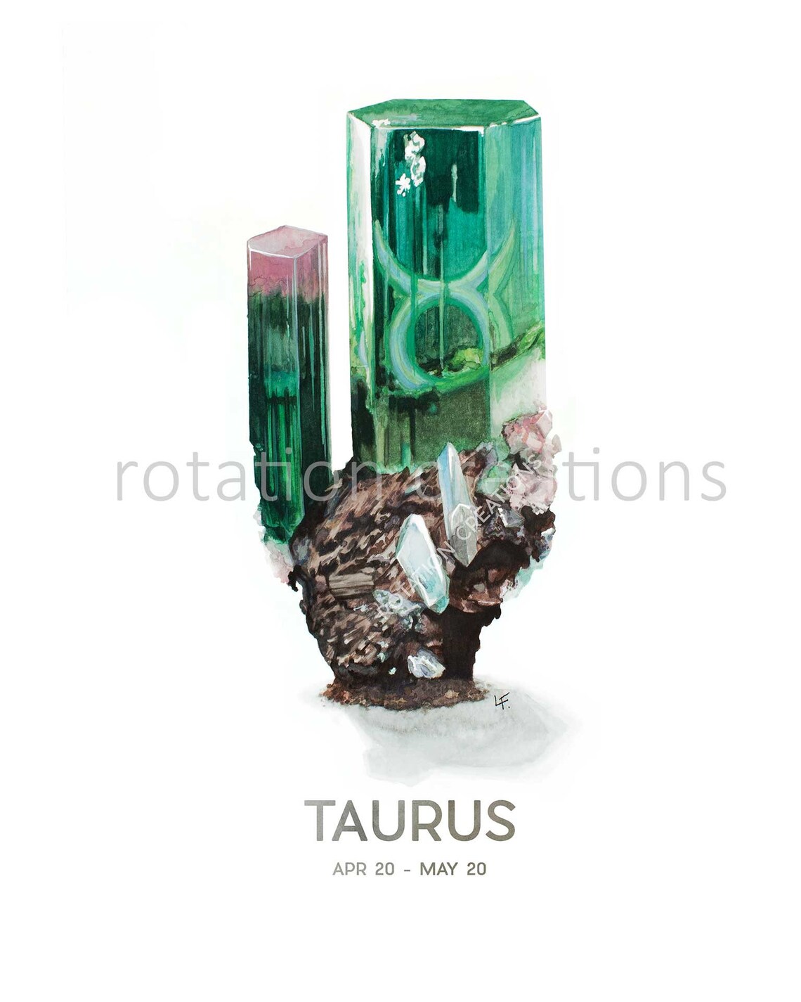 Taurus Zodiac Sign Astrology Art Print From Original - Etsy