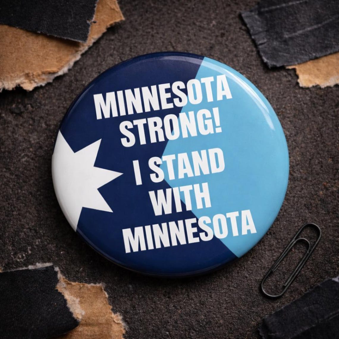 Minnesota Strong I Stand With Pin Button, Campaign Support Button ...