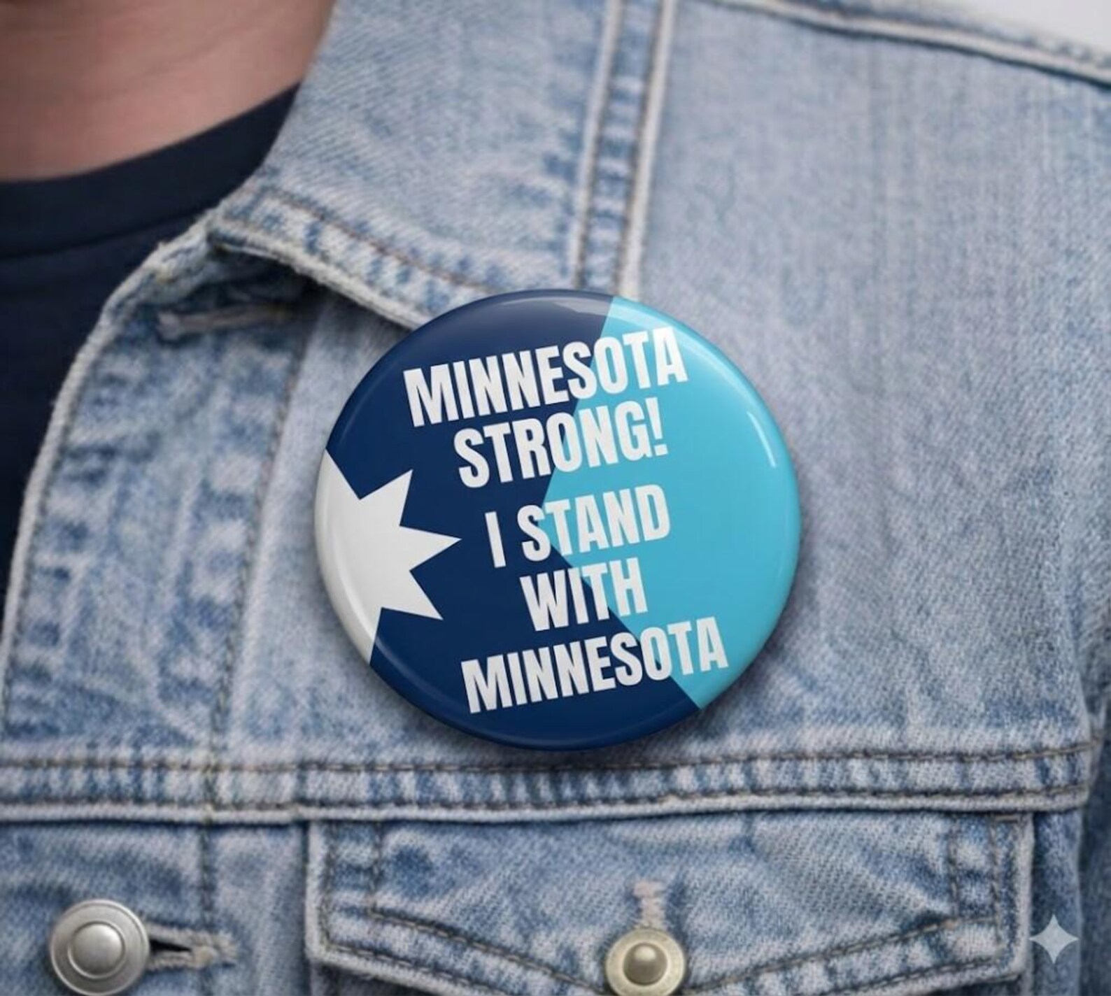 Minnesota Strong I Stand With Pin Button, Campaign Support Button ...
