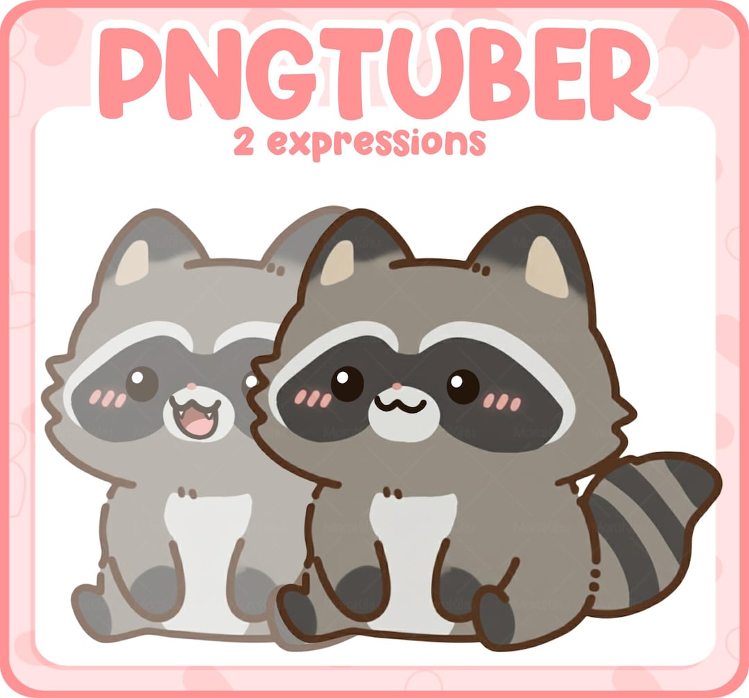 Modelo PNGTuber de mapache – Avatar de criatura chibi para Twitch y ...