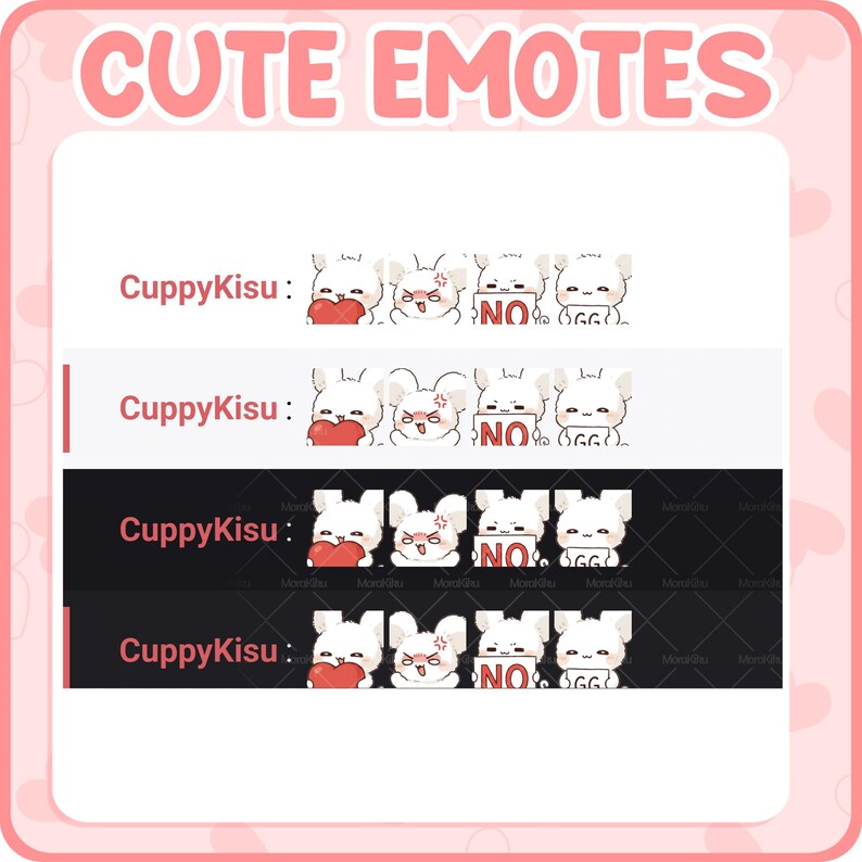 White Mouse Twitch Emotes Pack (9) | Kawaii Streamer Emotes for Twitch ...