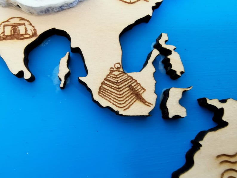 Hand-painted Ancient Ice Age World Map on Wood - Etsy