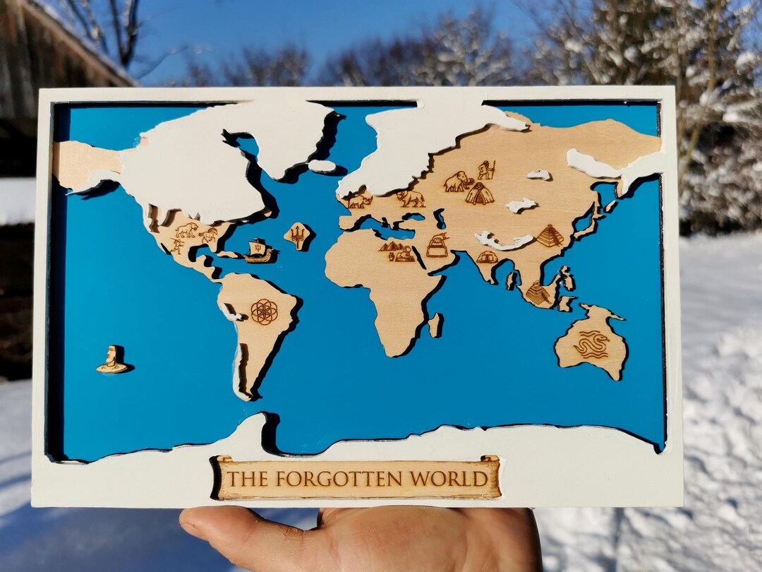 Hand-painted Ancient Ice Age World Map on Wood - Etsy