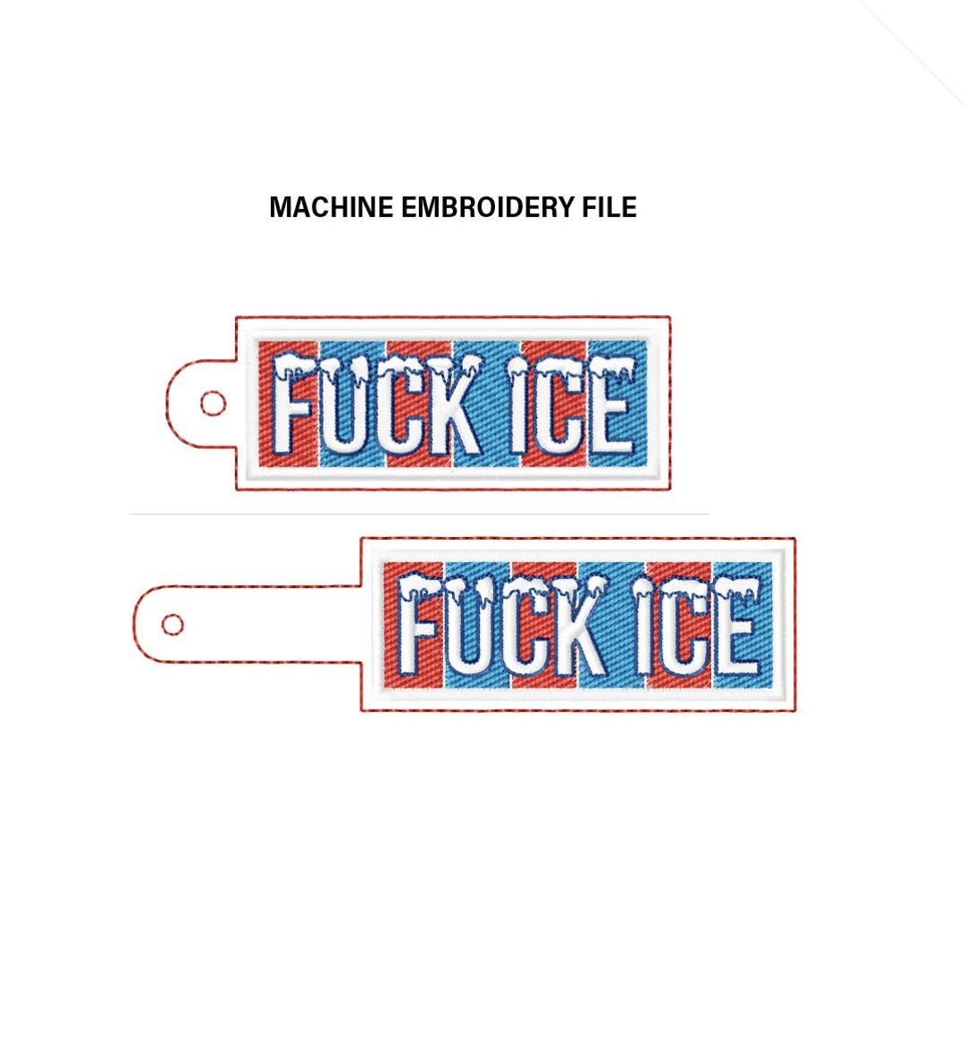 F*ck Ice Machine Embroidery Snap Tab & Eyelet Tab FILE - Etsy