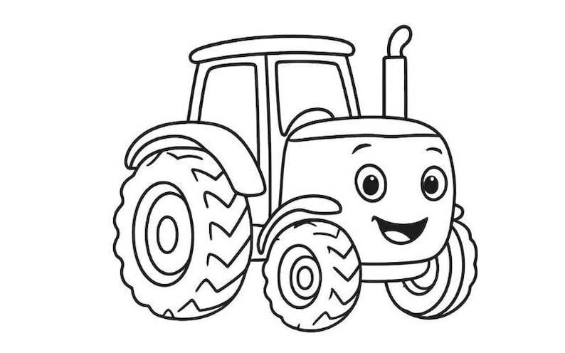 6 Printable Tractor Colouring Sheets - Etsy