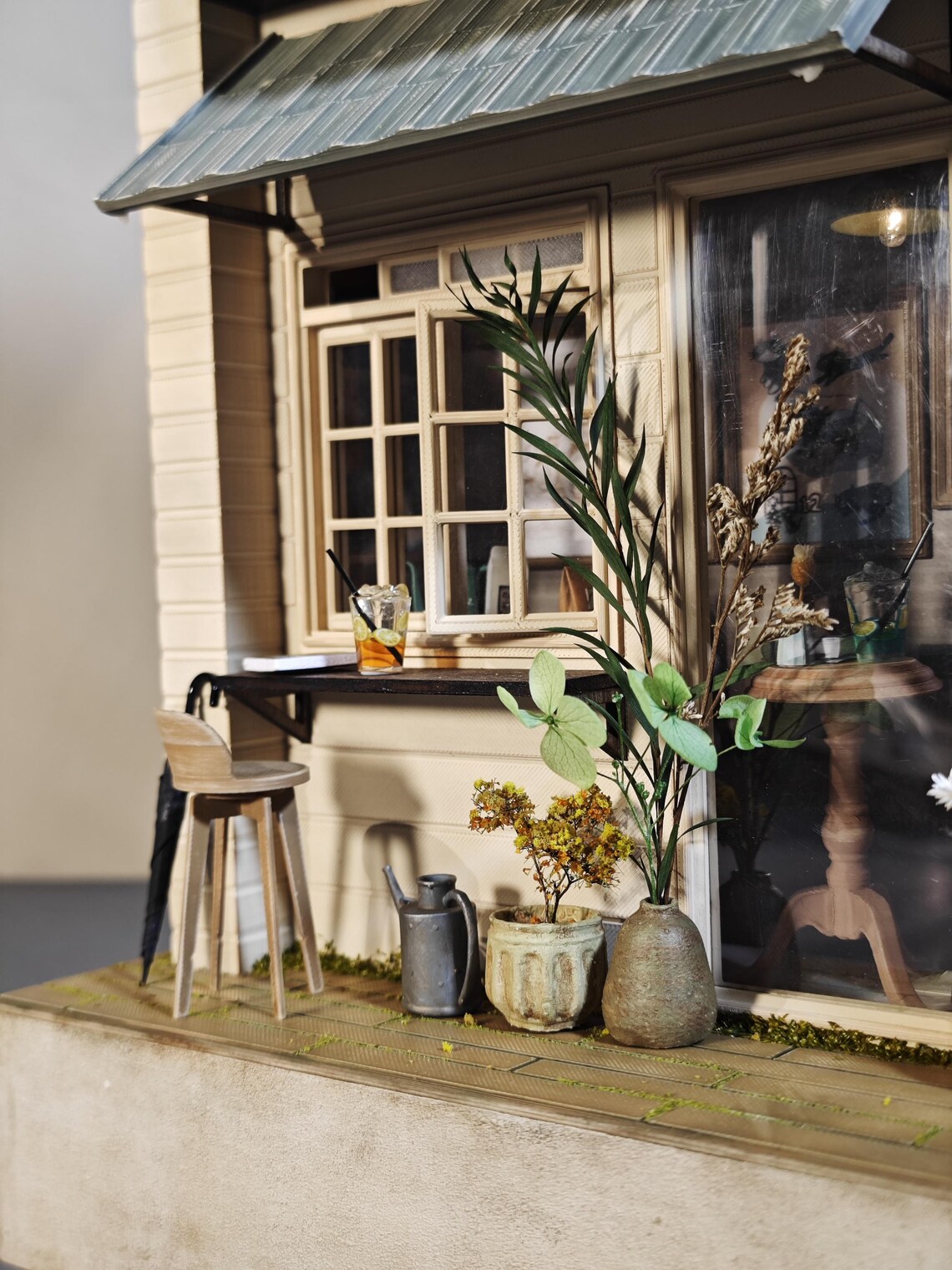 Handmade Miniature Coffee Shop Scene, Retro Tabletop Decor - Etsy