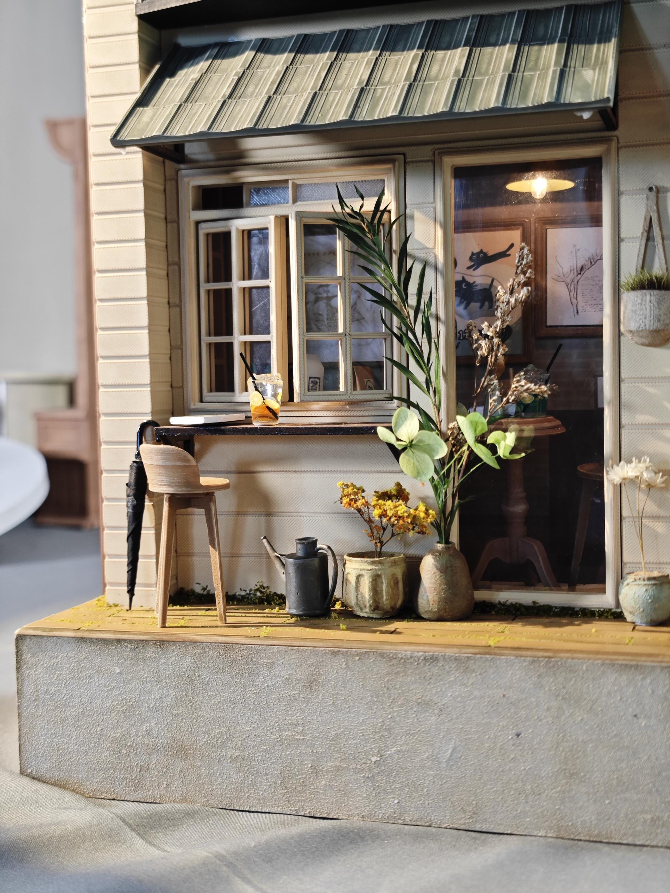 Handmade Miniature Coffee Shop Scene, Retro Tabletop Decor - Etsy