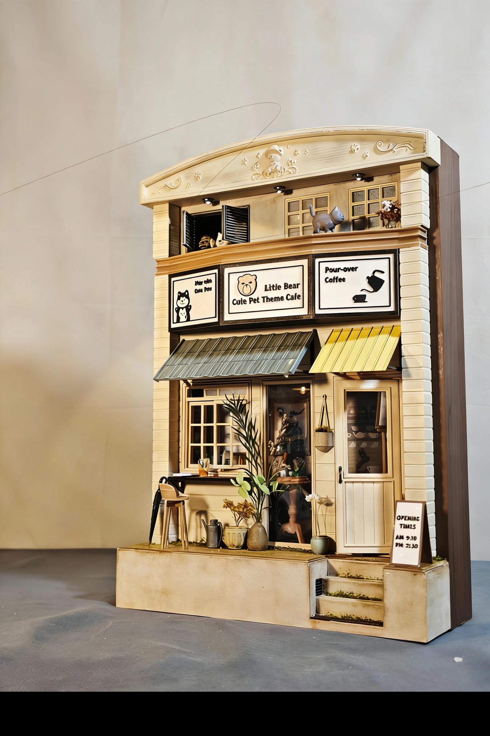 Handmade Miniature Coffee Shop Scene, Retro Tabletop Decor - Etsy