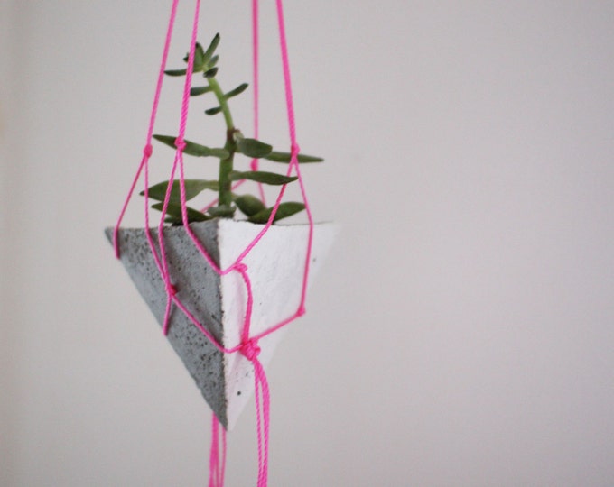 Hanging Concrete Pyramid Planter triangle - Etsy