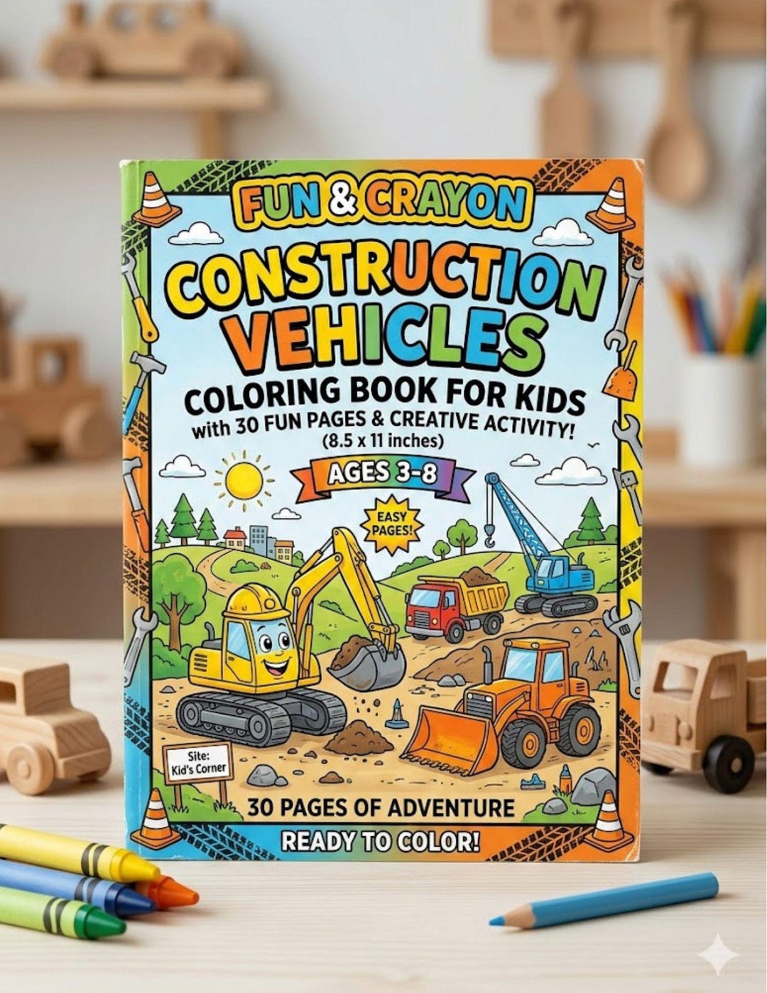 Construction Vehicle Coloring Book for Kids – Big Trucks and Heavy ...