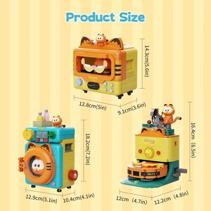 Garfield Building Blocks Set, Movable Miniature Figures Scene ...
