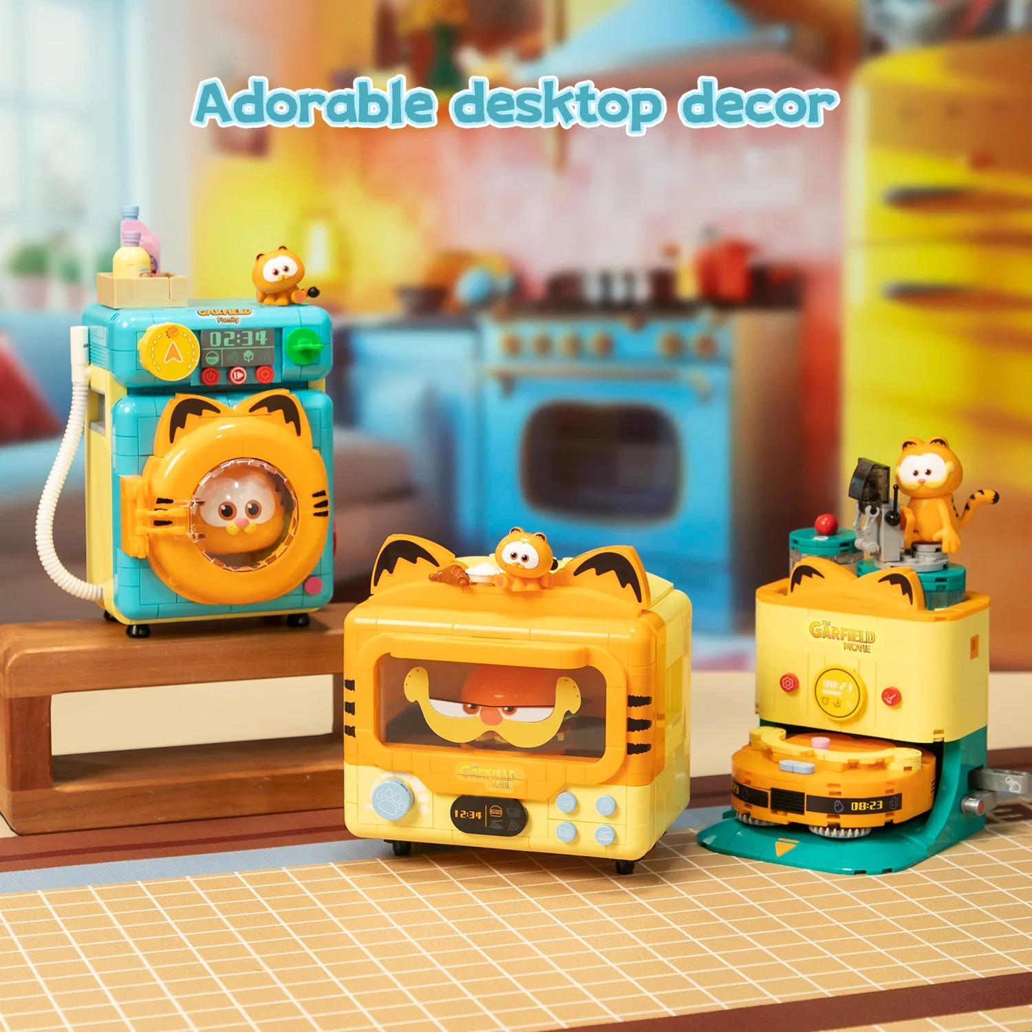 Garfield Building Blocks Set, Movable Miniature Figures Scene ...
