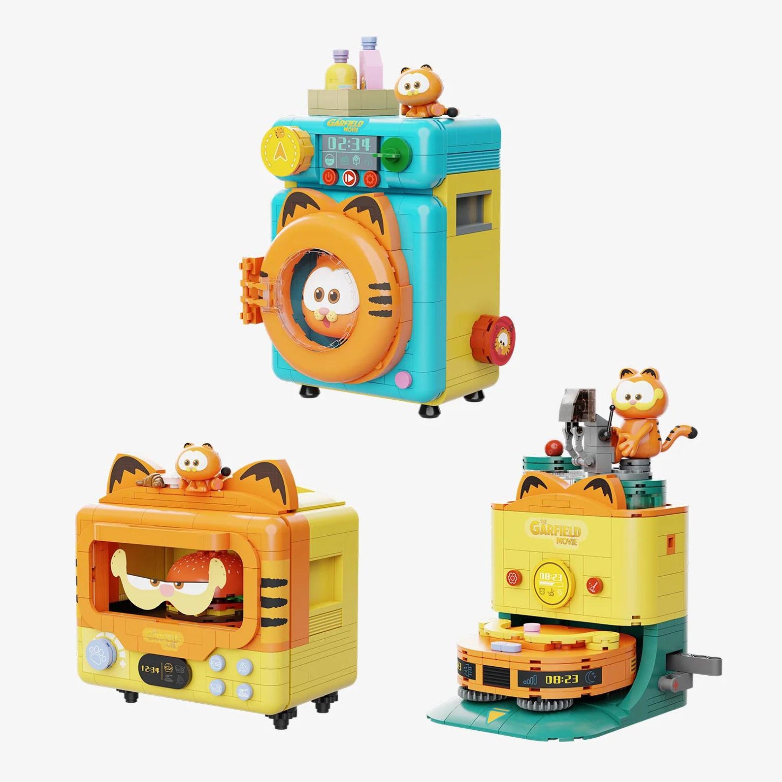 Garfield Building Blocks Set, Movable Miniature Figures Scene ...