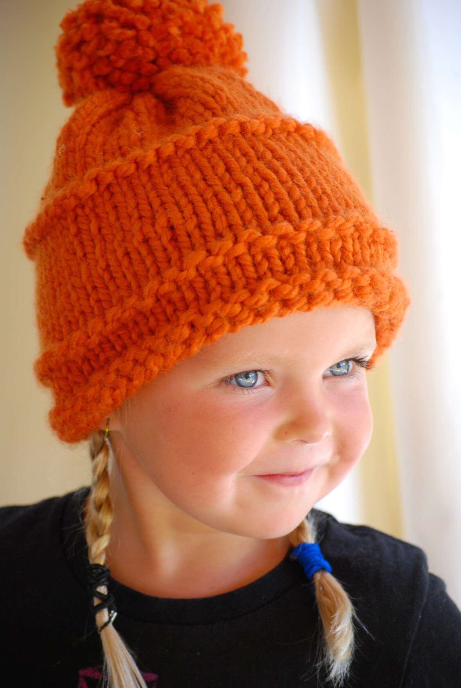 ORANGE BEANIE for Spring, Halloween, Fall & Winter Orange Hand Knit Hat ...