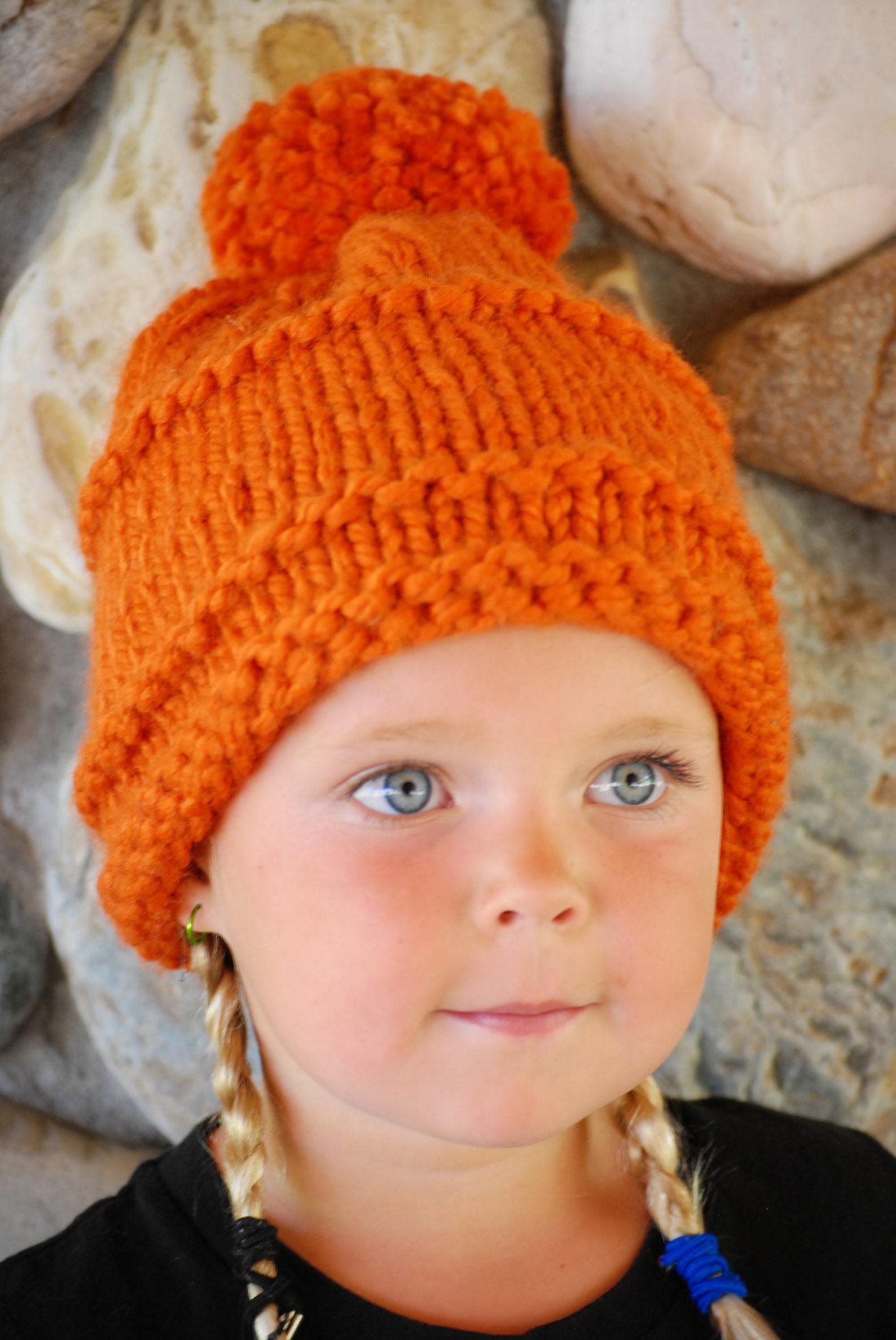 ORANGE BEANIE for Spring, Halloween, Fall & Winter Orange Hand Knit Hat ...