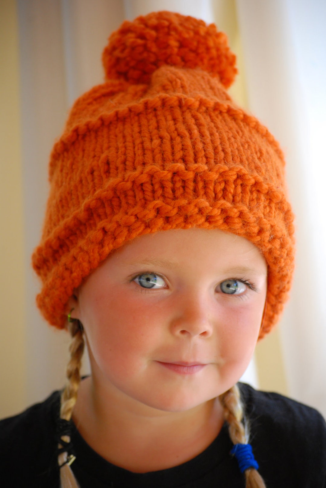 ORANGE BEANIE for Spring, Halloween, Fall & Winter Orange Hand Knit Hat ...