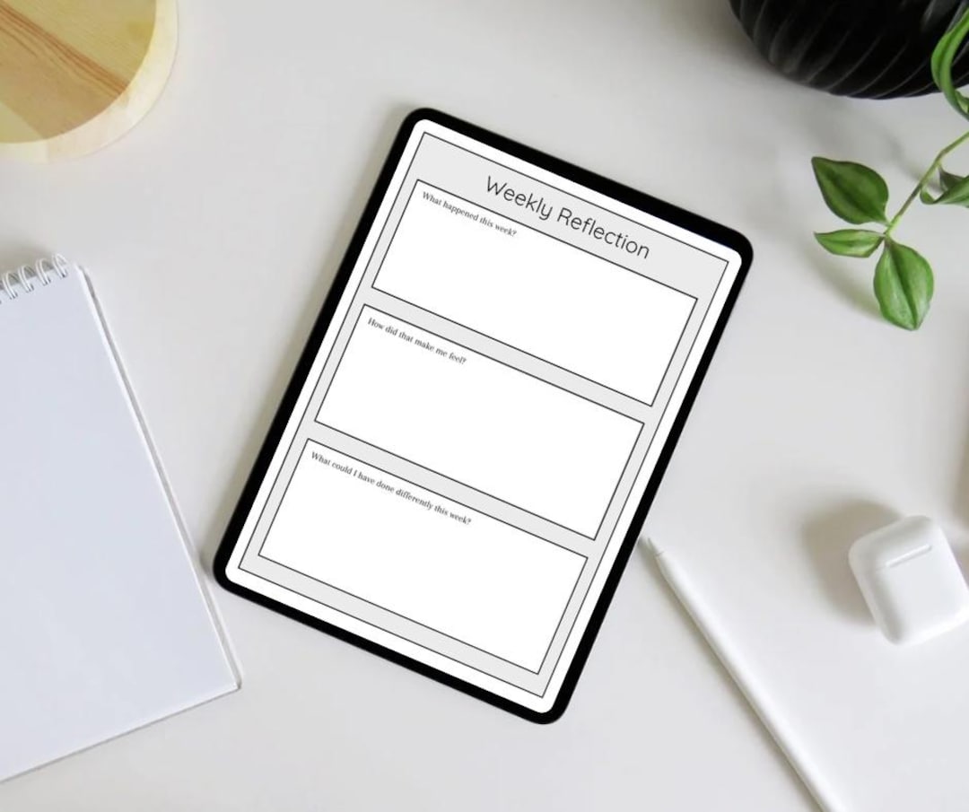 Weekly Reflection Printable | Mindfulness Journal Worksheet | End of ...