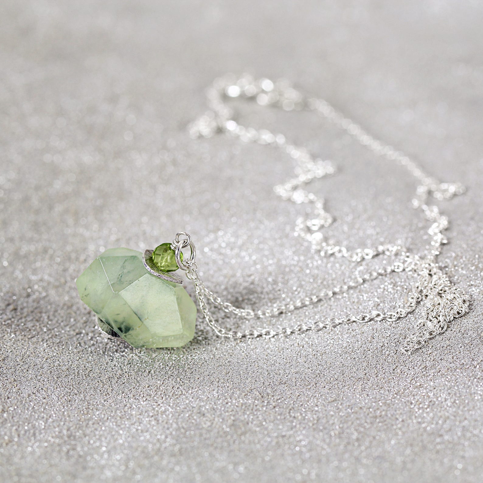 Green Prehnite Pendant Green Gemstone Necklace Healing | Etsy
